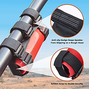 KEMIMOTO UTV Speaker Mount, Adjustable 2 Strap Style Portable Speaker Holder for 1.5" to 2.5" Roll Bar, Compatible with Polaris RZR Ranger Can Am X3 Commander Pioneer Kawasaki Mule