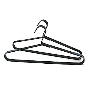 6Pack Koobay 16.5" Black King Size Aluminum Laundry Hangers Clothes Storage Coat Suit Hangers with Anti-Slip Strips