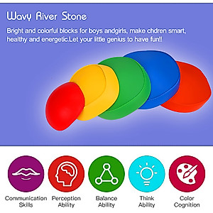 Premkid Stepping Stones for Kids, Set of 5 Pcs Balance Beam for Promote Coordination, Kids Outdoor Play Equipment, Indoor & Outdoor Toddler Sensory Toys, Obstacle Course for Kids Ages 3 Years and Up