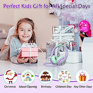 Kids Headphones with Microphone, Wired Headsets for Children Teens Boys Girls with 85dB/94dB Volume Limit, Foldable Adjustable for School, Travel, 3.5mm Audio Jack for iPad, Tablet, PC, Chromebook