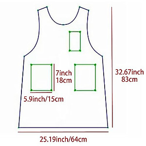 Yuaxme Women Cobbler Apron Japanese Style Aprons with 3 Pockets for Work Chef Kitchen (Pink)