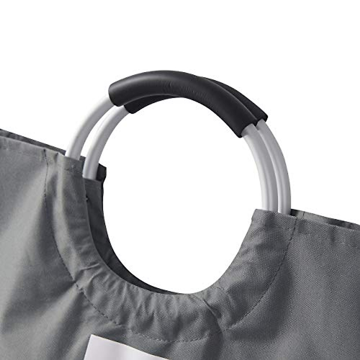 82L Large Thicken Laundry Basket Collapsible Fabric Laundry Hamper Foldable Heavy Duty Clothes Bag Portable Washing Bin Waterproof Cloth Hampers Storage with Durable Aluminum Handles (Dark Gray)