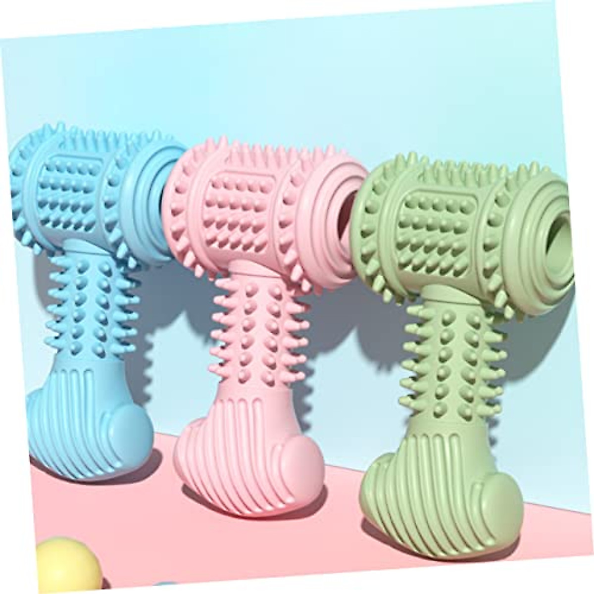Dog Toy Cleaning Accessories Cleaning Toys Chew Toys Dog Toys Small Dogs Toys Dental Dog Chew Toy Wear-Resistant Chewing Toy Compact Chewing Toy TPR Household Set Pink Toys (Color : Sky-Blue