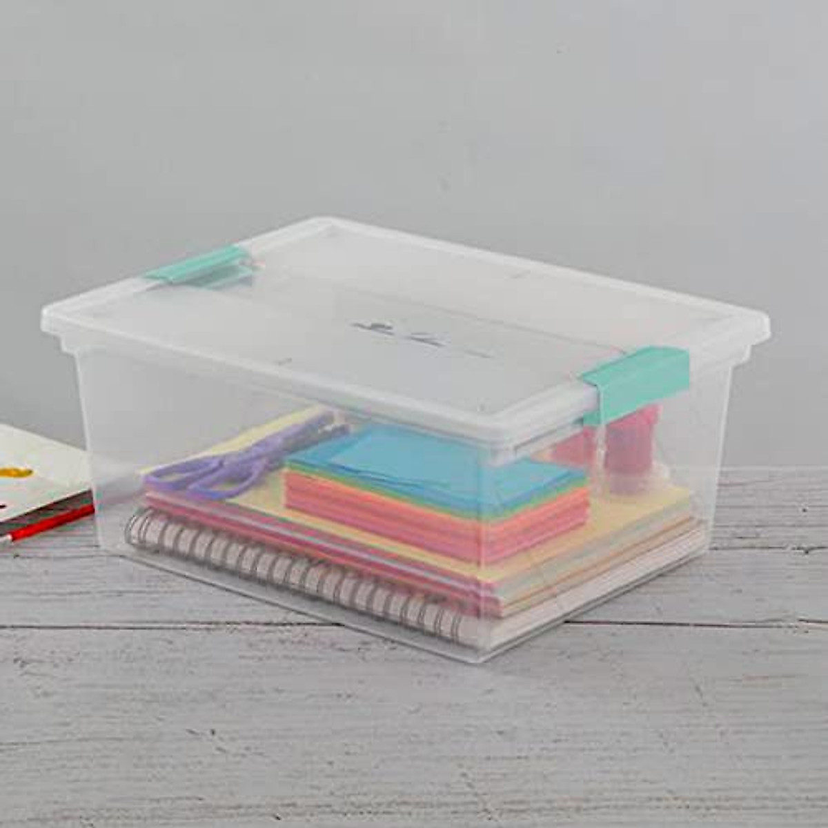 Sterilite Deep Clear Plastic Stackable Storage Container Bin Box Tote with Clear Latching Lid Organizing Solution for Home & Classroom, 20 Pack