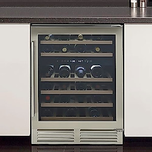 DUURA Elite DE430WCDZSS Wine Cooler Designer Series Dual-Zone, 46-Bottle, Metallic