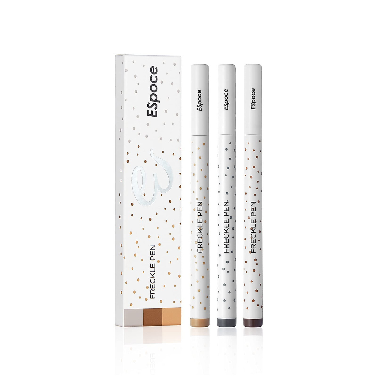 Marine Forest Freckle Pen 3 Colors Waterproof Long Lasting Quick Dry Small Spot Natural Like Face Freckle Makeup Pen, Dark Brown, Light Brown and Grey, Upgrade Design