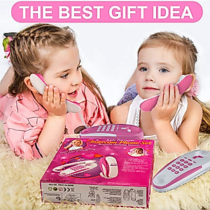 Kids Play Phone, Intercom Toy with Real Ring Sounds, Pretend Play Telephone, 23 ft Ultra-Long Phone Line with Kids to Chatting and Learning, Toddler Develop Communication Skill Toys, Kids Gift