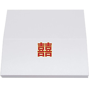 Chinese Double Happiness Place Cards, Set of 25, Pre-cut and Scored - Wedding, Party, Dinner, and Special Events - Made in the USA