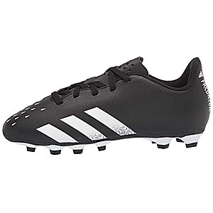 adidas Firm Ground Predator Freak .4 Soccer Shoe (boys) Black/White/Black 6 Big Kid