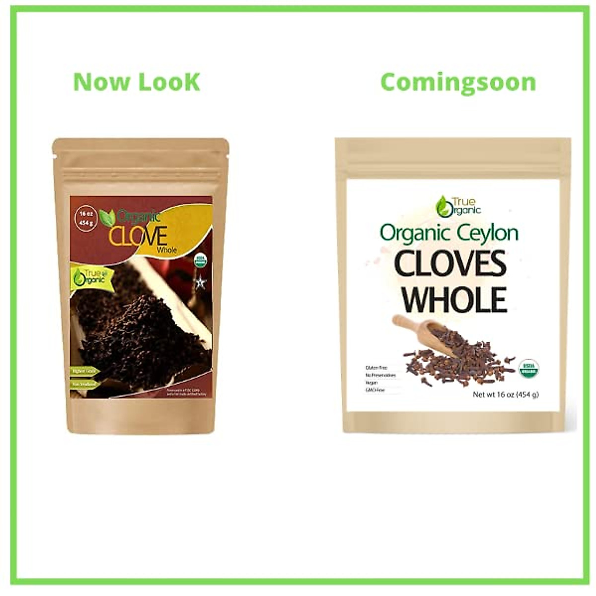 True Organic Ceylon Cloves Whole, 16 ounces Bulk Bag, USDA Organic & Kosher Certified, Non-GMO, Fresh Organic Cloves, Pure Ceylon Premium Quality