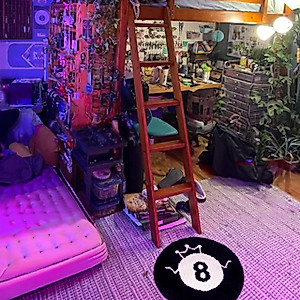 Shrug 8 Ball Rug - 24 Inch Black Hypebeast Rug - Cool Rugs and Cute Rug for Bedroom & Bathroom Aesthetic - Funky Rug for Room Decor Y2k (24"x 24")