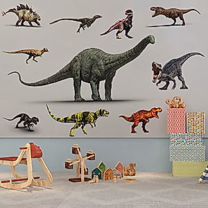 Dinosaur Wall Decals Large Size Vinyl Self-Adhesive Dinosaur Wall Decals Safe Waterproof for Boys Kids Adult Bedroom Living Room Nursery Classroom Bathroom Home Decoration(15.7"X31.4")