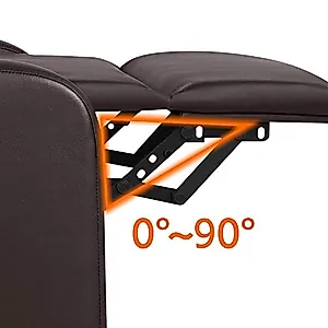 Yaheetech Recliner Chair Faux Leather Recliner Sofa Adjustable Modern Recliner Seat Club Chair Home Theater Seating Brown