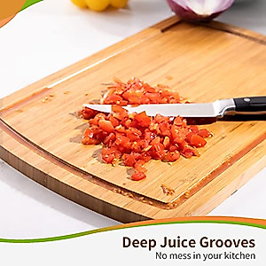 N++A 24 x 18 Inch XXXL Extra Large Bamboo Cutting Board for Kitchen– Wooden Chopping Carving Turkey, Meat, Vegetables, BBQ - LARGEST Wood Butcher Block Boards with Juice Groove