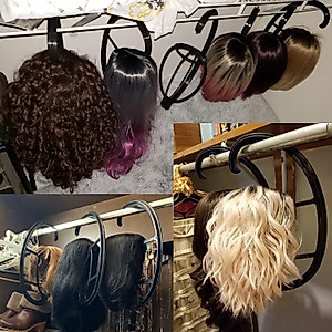 FINDYOU Hanging Wig Stand Wig Hanger for Multiple Wigs Holder Stand for Hair Extensions, Wigs & Accessories（6 Packs）