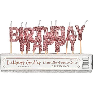 Pick Candles (3") - Perfect for Birthdays & Special Occasions, Birthday, Blush, Pack of 13