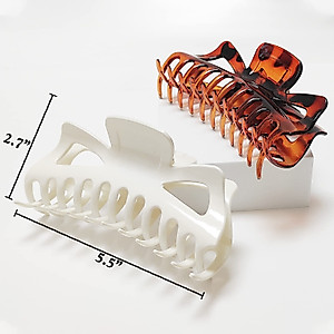 LILIEBE 5.5” Large Hair Claw Clips, Big Hair Clips Enough to Hold Your Hair, Hair Clips for Women Thick Hair (Shiny-4pcs)