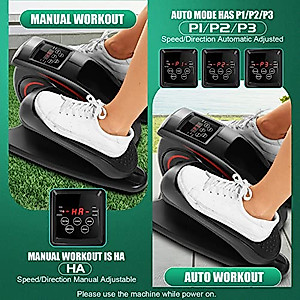 Under Desk Elliptical, Electric Seated Leg Foot Pedal Exerciser with Remote and LCD Monitor, Home & Office Under Desk Cycle, Portable Rehab Exercise Equipment for Seniors, Adults, and Teens