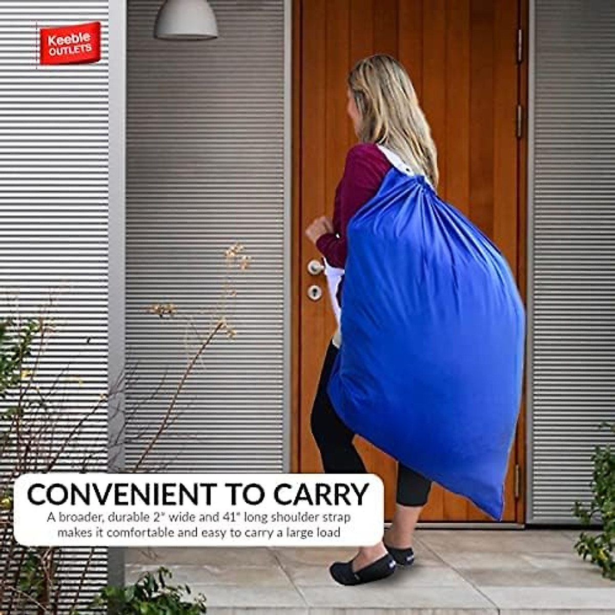 Heavy Duty Travel Laundry bag Pack of 2 blue XL (30 * 40) with straps Nylon Material Locking Drawstring Durable and washable Extra large bag Rip and Tear Resistant Mesh bag dirty Cloth Organizer