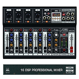 Audio2000'S AMX7362 Six-Channel Audio Mixer with USB 5V Power Supply, USB Interface, and Sound Effect