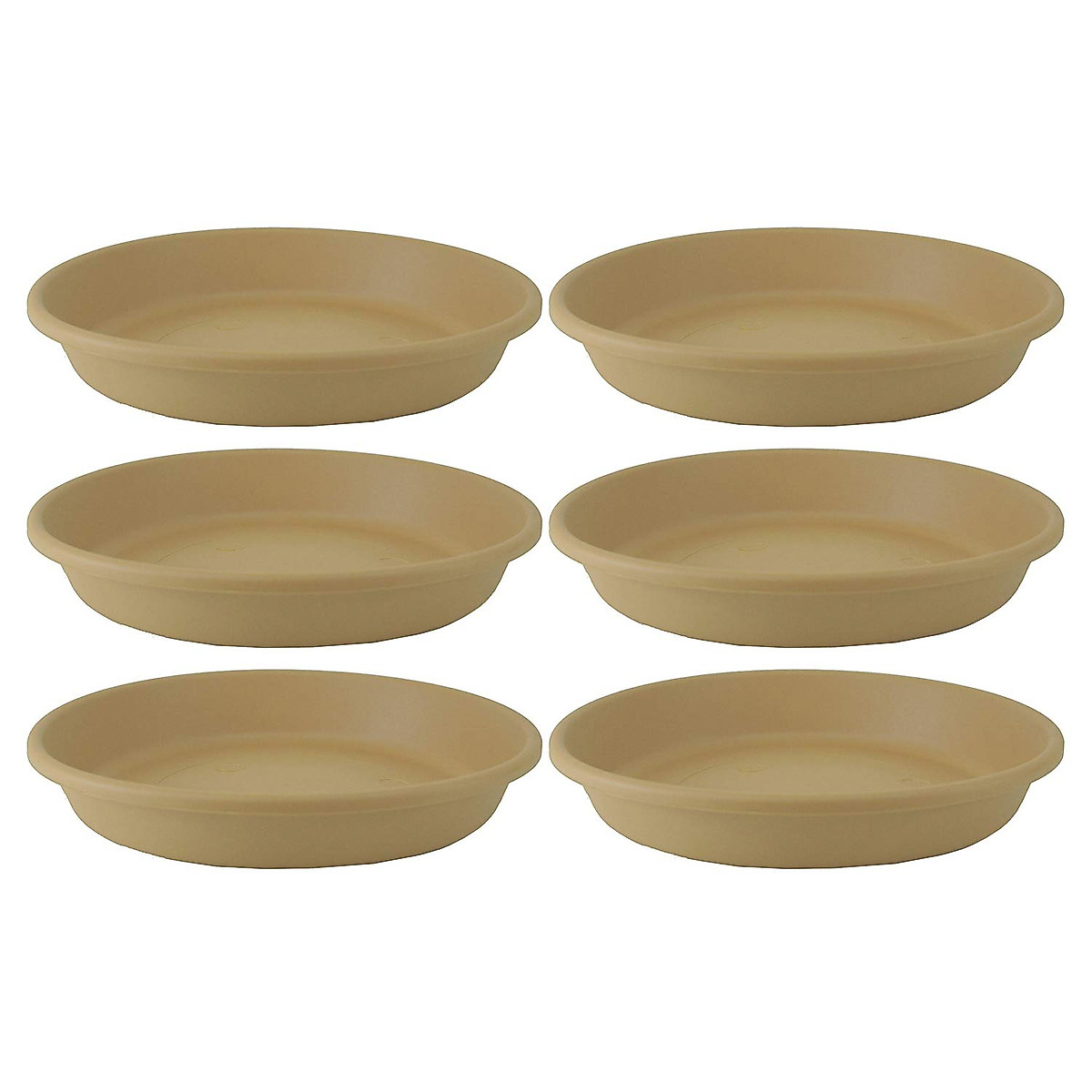 HC Companies Classic 10 Inch Round Flower Pot Plant Saucer, Sandstone (6 Pack)