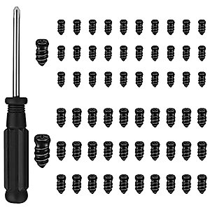 SAVITA 70pcs Tire Repair Rubber Nail, Auto Motorcycle Vacuum Tire Repair Nail Car Tire Repair Nails with a Screwdriver for Car Truck Tractor Tire Puncture Repair (0.21x0.48in; 0.27x0.59in)