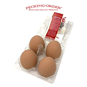 Pecking order Ceramic Nest Eggs - Brown (4-Pack) (9647)