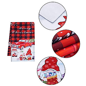 hoyuwak 4Pcs Christmas Kitchen Towels, Merry Christmas Hand Towels Bathroom Decor Soft Bufflo Plaid Snowmen Gnomes Dish Towels for Winter Holiday(24 x 16inch)