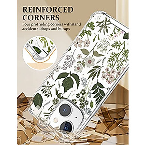 Cutebe [4 in 1 Phone Case for iPhone 13 Case/iPhone 14 Case 6.1 Inch, Cute Crystal Cover with Screen Protector + Camera Lens Protector+Rotatable Ring Stand Holder for Women