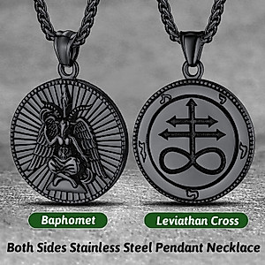 FaithHeart Satan Church Jewelry Sabbatic Gift Sigil of Lucifer Pendant Necklace Women Baphomet Goat Neck Charms