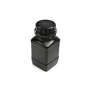 Othmro 250ml/8.45oz Plastic Lab Chemical Reagent Bottles,5pcs 40mmx115mm(IDxH) Square Wide Mouth Liquid/Solid Sample Storage Container Sealing Bottles Black with Anti-Theft Cap