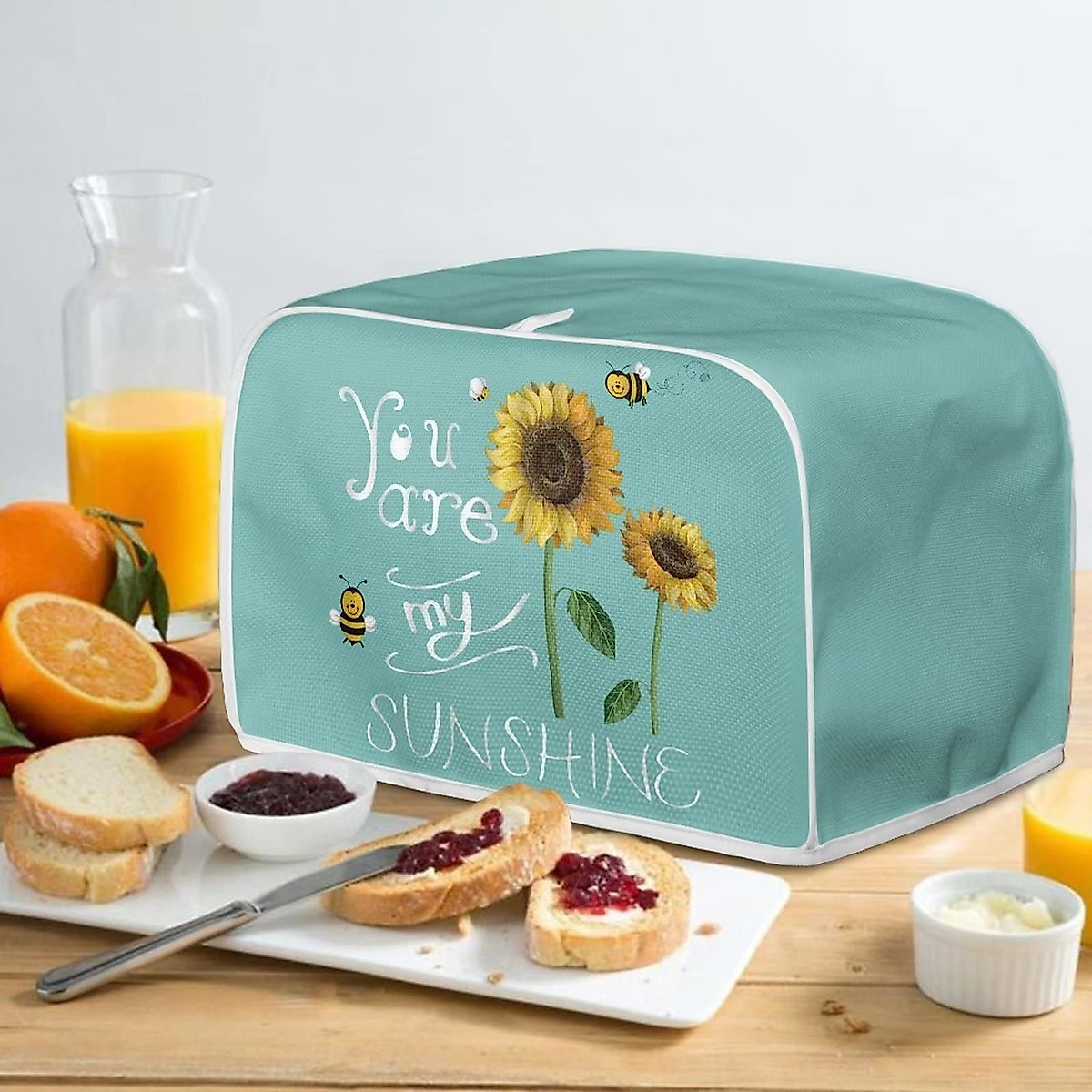 NETILGEN 4 Slice Toaster Dust Cover Bread Machine Oven Dustproof Cover Kitchen Bakeware Protector Dustproof Fingerprint Protection for Women Gift(12.4 x 10.6 x 8.2), You Are My Sunshine