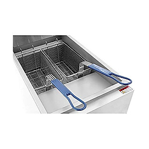 CookRite ATFS-50 Commercial Deep Fryer with Baskets 4 Tube Stainless Steel Liquid Propane Floor Fryers-120000 BTU