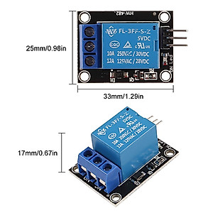 1 Channel Relay Shield Module, 3PCS DC 5V Indicator Light LED Module for Arduino R3 MEGA 2560 1280 ARM PIC AVR STM32 Raspberry Pi MCU DSP Official Boards Shield (3PCS)