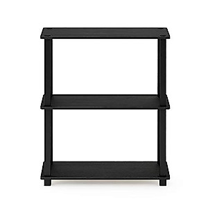 Furinno Turn-S-Tube 3-Tier Compact Multipurpose Shelf Display Rack with Square Tube, Americano/Black