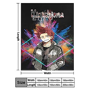 My Hero Academia Blanket Eijiro Kirishima Handsome Blankets and Throws Hypoallergenic Cartoon Blankets and Throws for Camping Outdoor Car Farmhouse 60x50 in