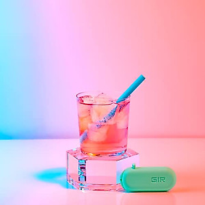 GIR: Get It Right | Glow-in-The-Dark Silicone Straws Perfect for Kids + Small Glasses | Great for Hot + Cold Drinks | 2-Pack (Super)