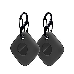 LiZHi for Tile Mate Case Cover 2022, Soft Silicone Skin Cover Shock-Absorbing Protective Case with Keychain for Tile Mate Bluetooth Tracker, 2 Packs- Black