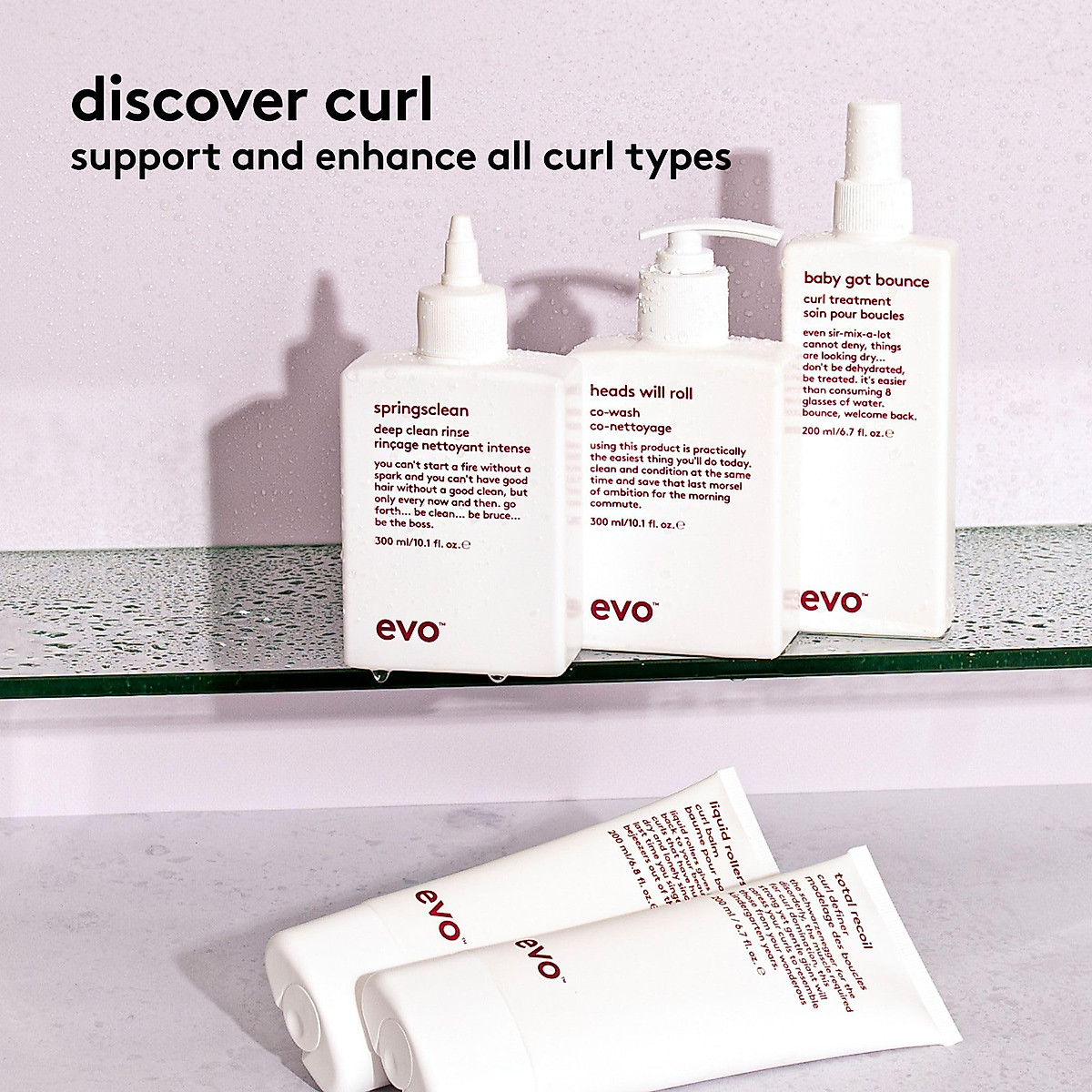 EVO Total Recoil Curl Definer - Strong Hold Defining Moisturizing Cream - Enhances Natural Curl Pattern & Reduces Frizz - Humidity Control l - 200ml / 6.7fl.oz
