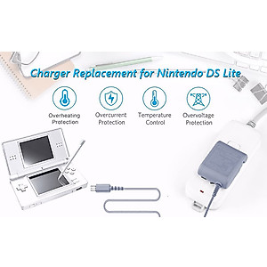 DS Lite Charger Replacement for Nintendo DS Lite, AC Adapter Wall Plug Compatible with NDSL Charger (100-240v)
