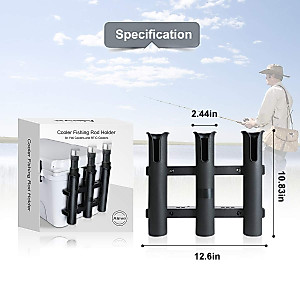 AIEVE Fishing Rod Holder, Fishing Pole Holder Fishing Rod Rack Stand Attachment Rod Holders for Boat, Cooler Holder for YETI and RTIC