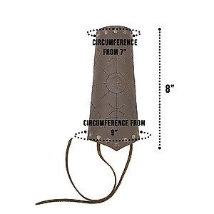 Valhalla Gear, Viking Bracer (2 Pack) Handmade from Full Grain Leather - Viking Style Hand Protector for Archery, Medieval Armband, Durable Wrist Guard with Adjustable Straps - Bourbon Brown