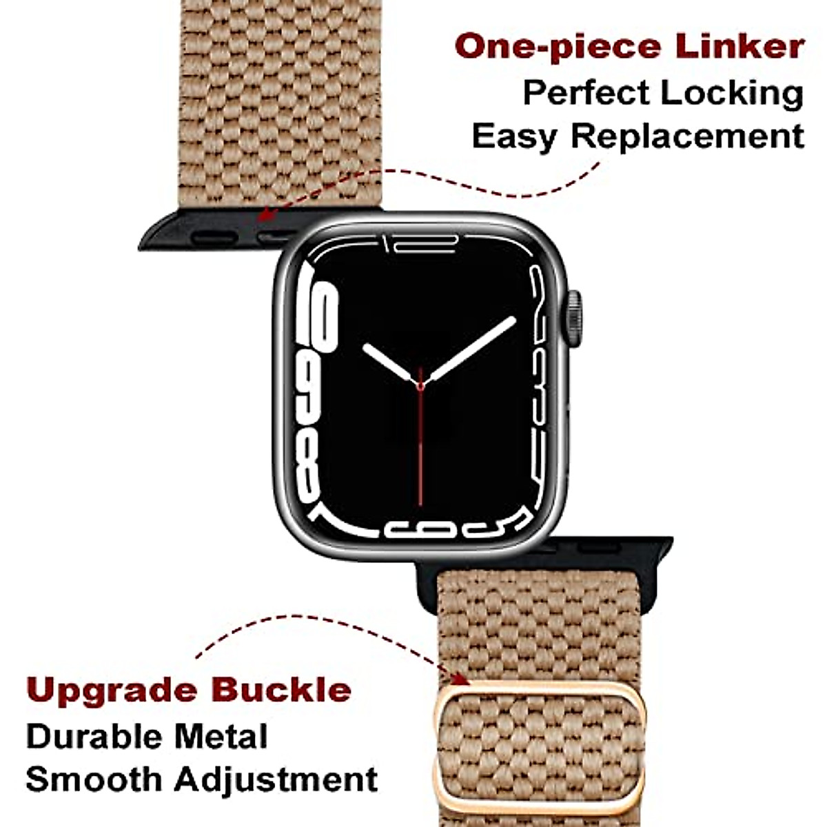 3 Pack Stretchy Nylon Band Compatible with Apple Watch Band 38mm 40mm 41mm for Women Men, Adjustable Sport Solo Loop Elastic Strap for iWatch Series 7/6/5/4/3/2/1/SE, Black/White/Brown