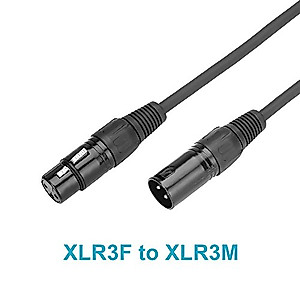 mountain ark 30ft 3 pin DMX Cable Male/Female XLR Connector Stage Lighting Data Signal Wire for Spotlight Par Light Moving Head Light