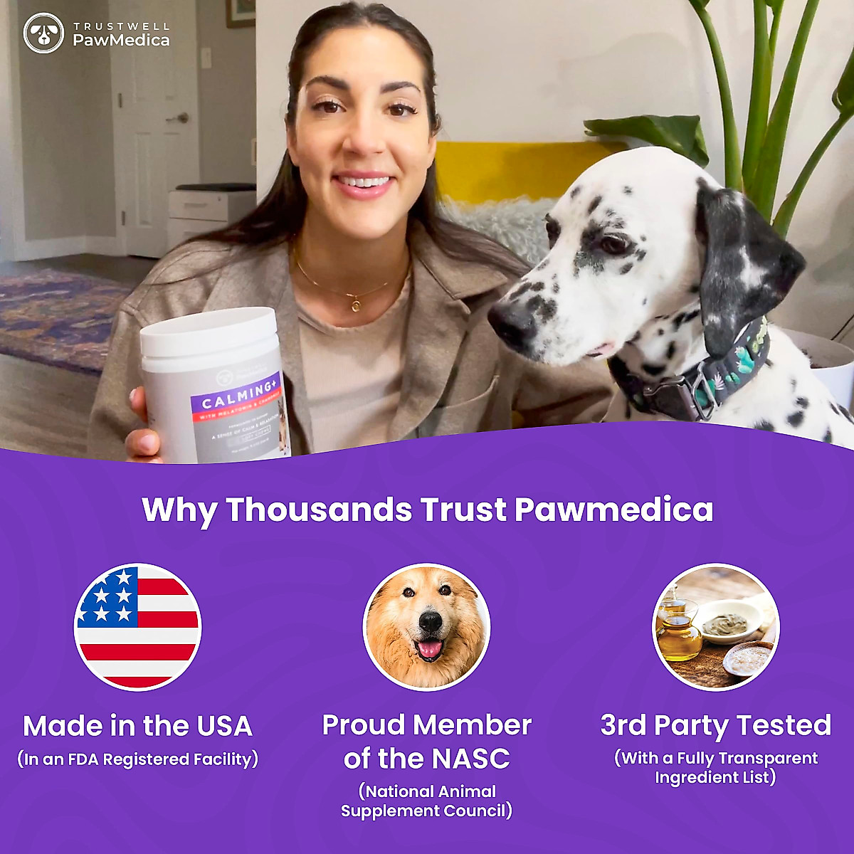 PawMedica Calming Chews for Dogs - Dog Sleep Supplement Melatonin for Dog Anxiety - Recommended Dog Calming Treats for Separation Anxiety and Barking Stress - Dog Melatonin Calming Bites for Fireworks