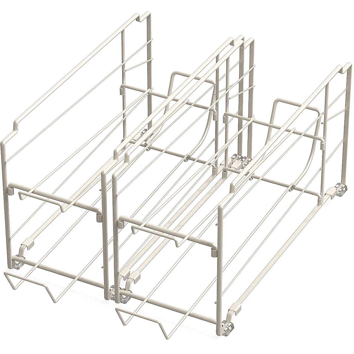 2 Pack - Simple Houseware Stackable Beverage Soda Can Dispenser Organizer Rack, White