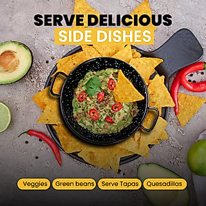 Machika Enameled Tapas Pan Set | Nonstick Frying Pan | Perfect for Tasting & Side Dishes | Enameled Skillet | Pack of 10 | 3.94" |