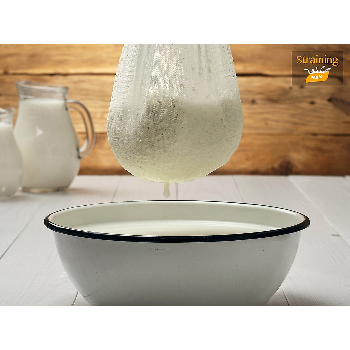 Cheesecloth, Grade 90, 54 Sq Feet, 100% Unbleached Cotton Fabric, Ultra Fine Reusable Cheesecloth for Cooking, Straining (Grade 90-6Yards)