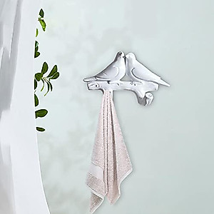 gazechimp Luxury Coat Key Hanger,Resin Bird Wall Decorations,Coat Clothes Towel Hook for Bedroom Home Entryway, White