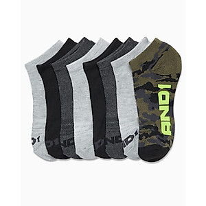 AND1 Boys' Socks - Athletic Cushion Low Cut Socks (8 Pack), Size Small-Medium, Green Camo